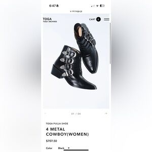 TOGA Pulla | Shoes | Toga Pulla Black 4 Metal Cowboy Boots Pointed Toe ...
